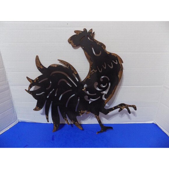 Metal Rooster Wall Art | Accents | New Metal Rustic Roosters Chickens ...